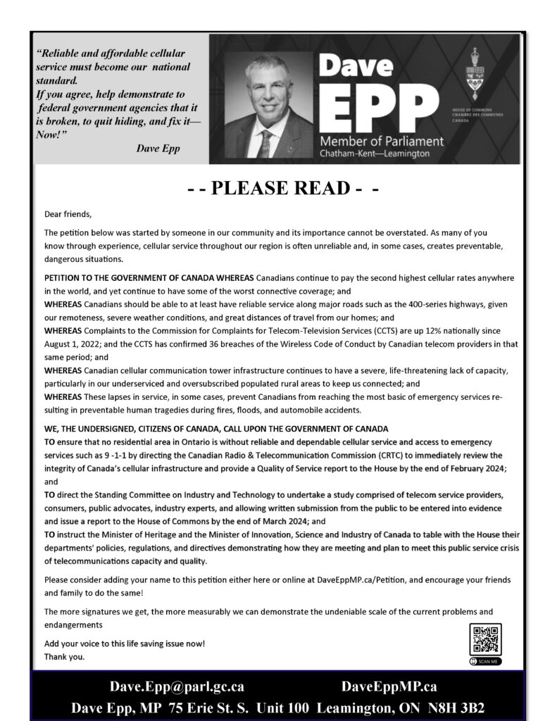 “Reliable and affordable cellular service must become our national ...